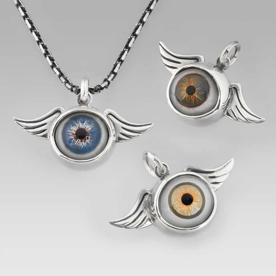 Flying Blue Eye | Pendants, Necklaces & Chokers by Oz Abstract Tokyo ...
